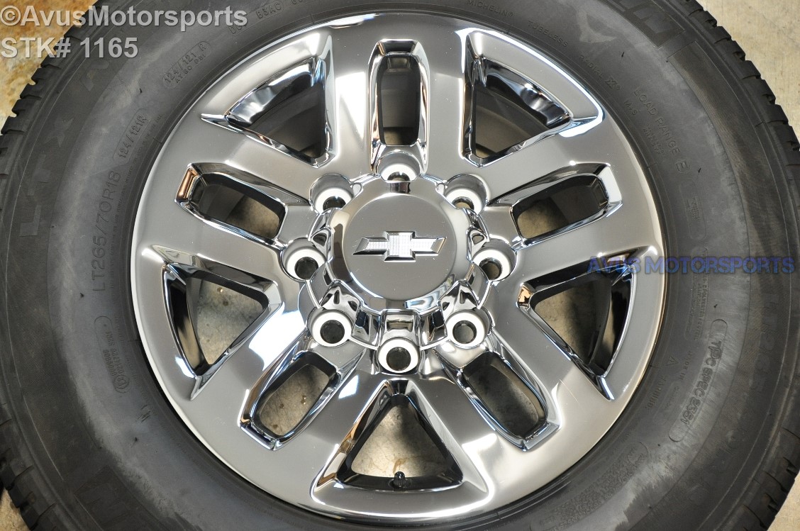 2016 CHEVROLET SILVERADO 2500 3500 HD 18" OEM CHROME WHEELS TIRES GMC ...