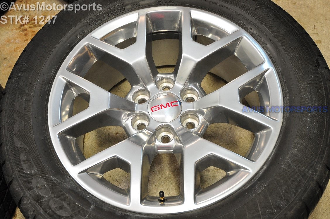 20" GMC Sierra OEM FACTORY WHEELS TIRE Yukon TAHOE SILVERADO SUBURBAN ...