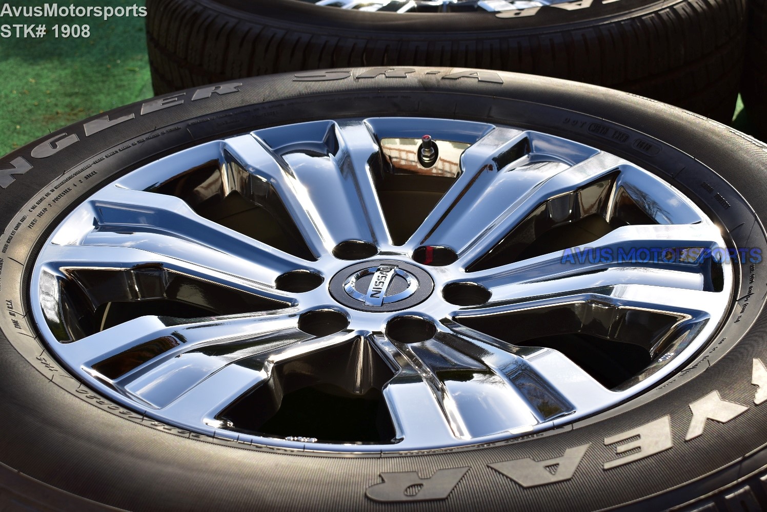 20" Nissan Titan OEM Factory Black Chrome PVD Wheels Tires TPMS Armada ...