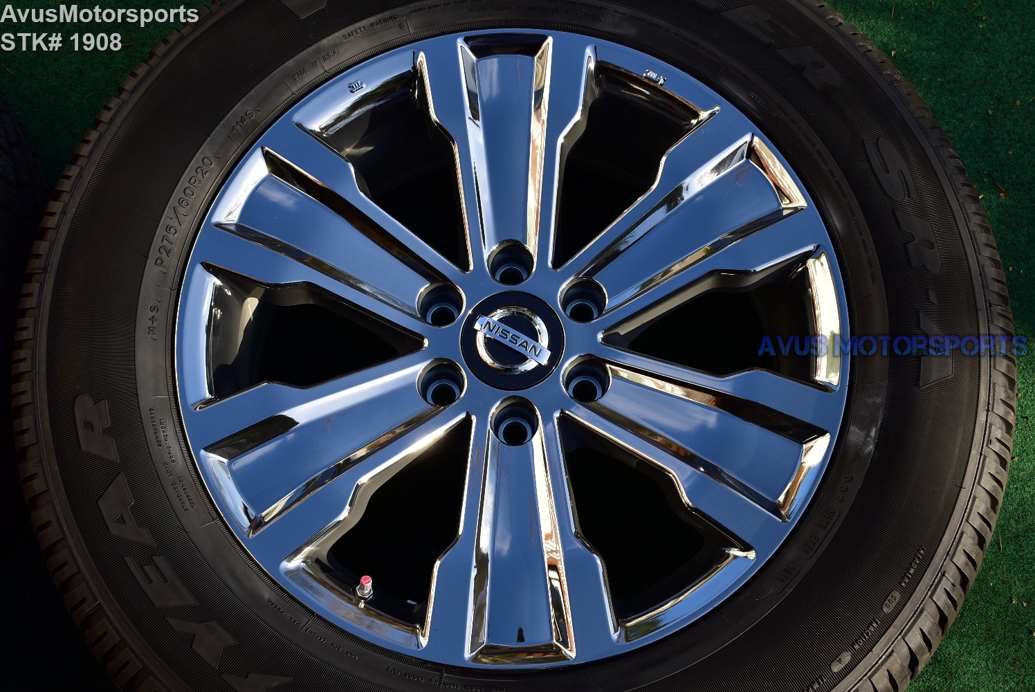 20" Nissan Titan OEM Factory Black Chrome PVD Wheels Tires TPMS Armada ...