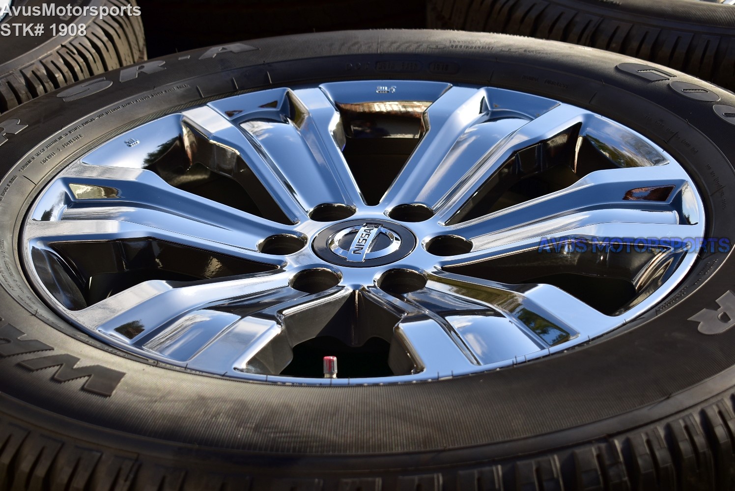 20" Nissan Titan OEM Factory Black Chrome PVD Wheels Tires TPMS Armada ...