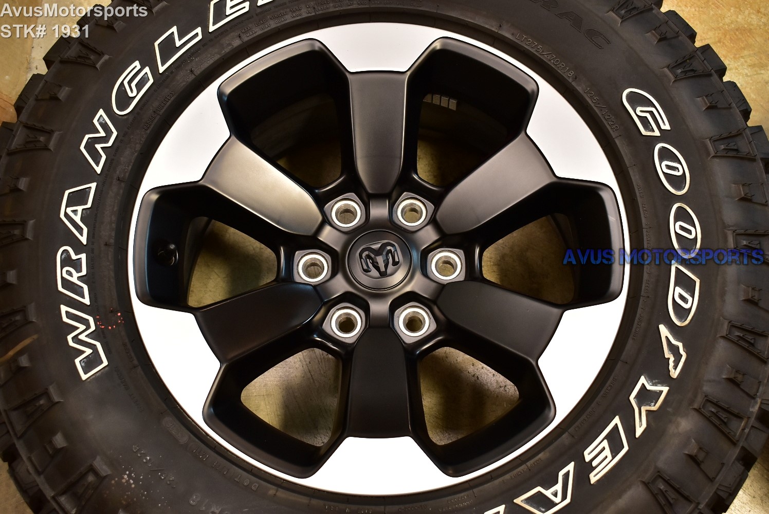 18" Dodge Ram 1500 REBEL OEM Factory Wheels Genuine 2019 Goodyear LT275 ...