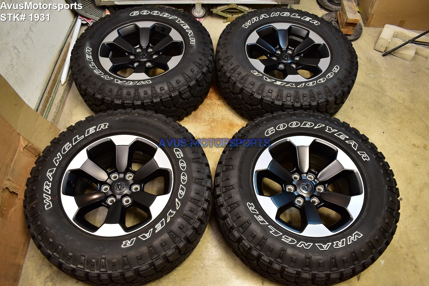 18" Dodge Ram 1500 REBEL OEM Factory Wheels Genuine 2019 Goodyear LT275 ...