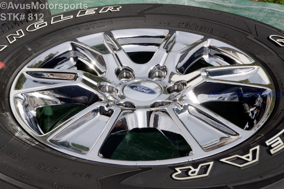 18" Ford F150 OEM Wheels Factory Chrome pvd Lariat Goodyear 275/65r18 ...