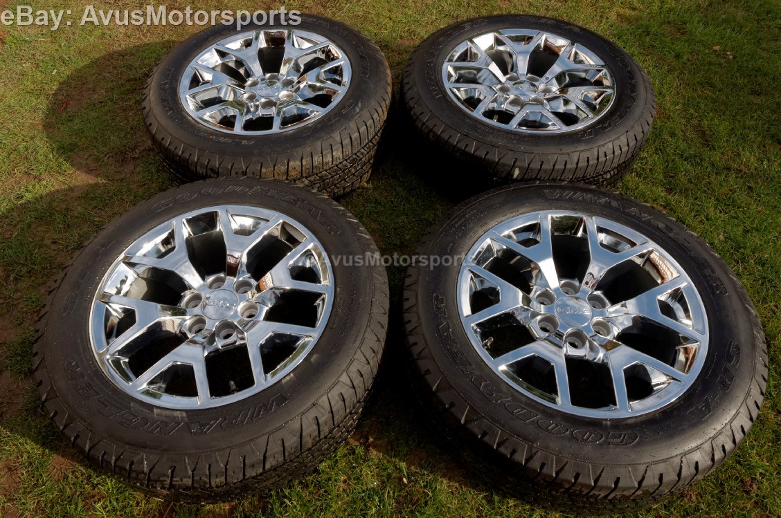 2014 GMC SIERRA 20" OEM CHROME WHEELS TIRES CHEVY TAHOE SILVERADO 1500 ...