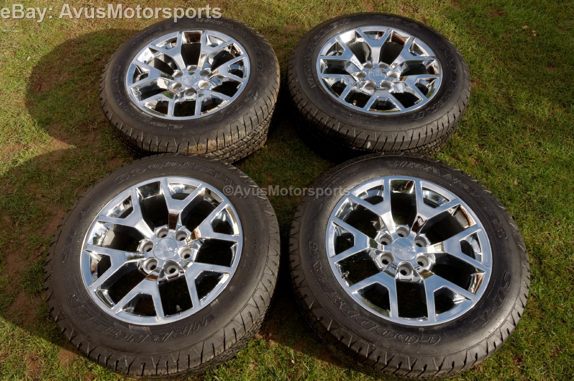 2014 GMC SIERRA 20" OEM CHROME WHEELS TIRES CHEVY TAHOE SILVERADO 1500 ...